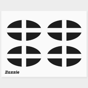 Cornwall Flag Oval Sticker | Zazzle