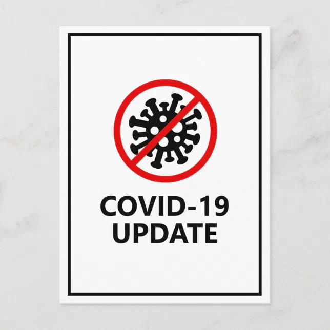 Corona Virus Covid19 Cancellation Update Postcard | Zazzle