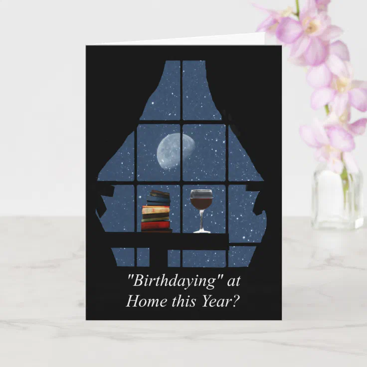 Corona Virus Social Distancing Wine Birthday Card | Zazzle