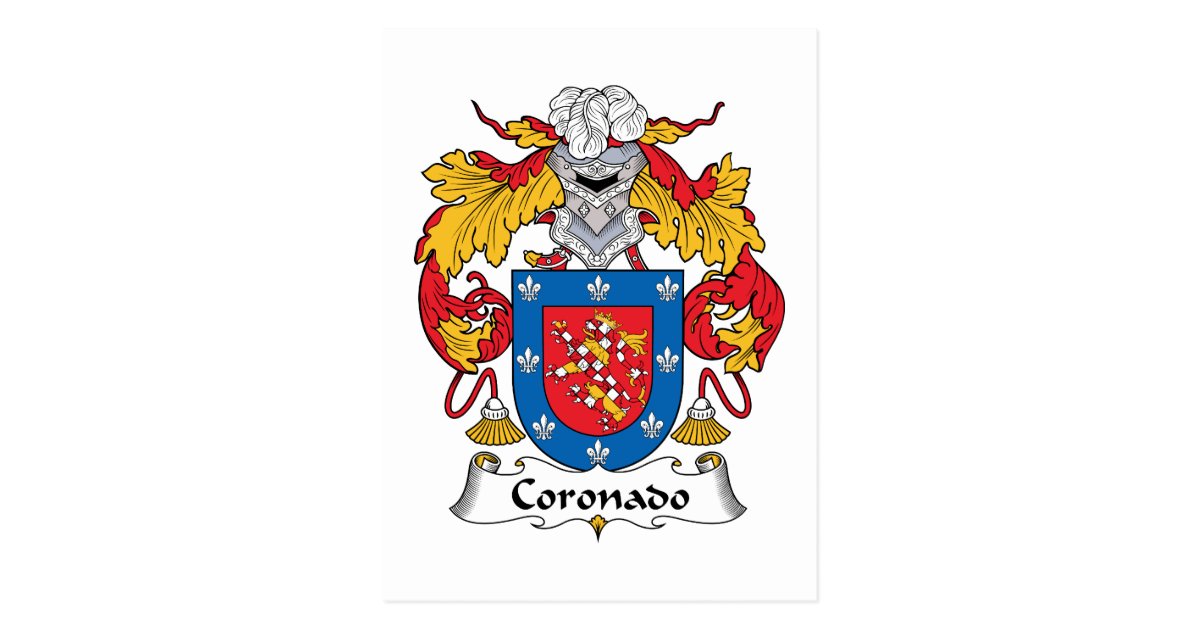 Coronado Family Crest Postcard | Zazzle.com