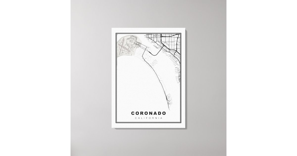 Coronado Map Canvas Print | Zazzle