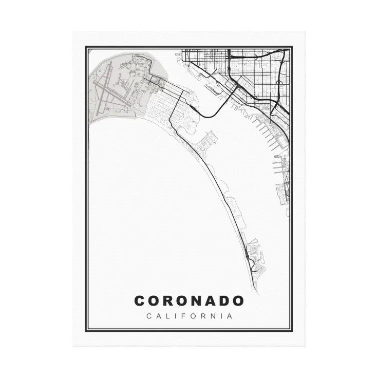 Coronado Map Canvas Print | Zazzle