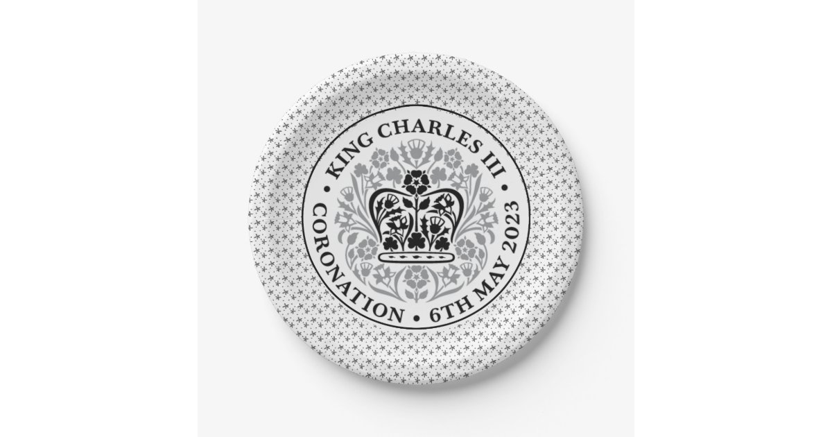 Coronation Emblem of King Charles III Paper Plates | Zazzle
