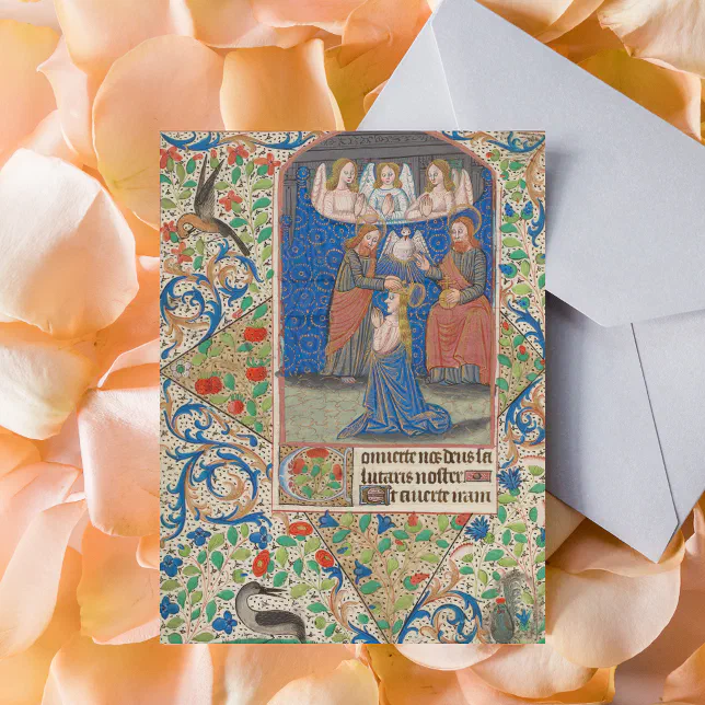 Coronation of Mary Medieval Illuminated Manuscript Postcard | Zazzle