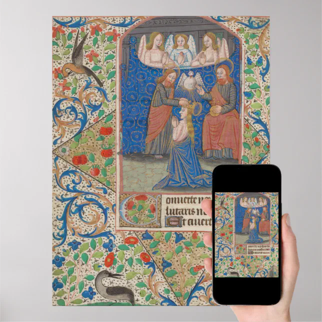 Coronation of Mary Medieval Illuminated Manuscript Poster | Zazzle