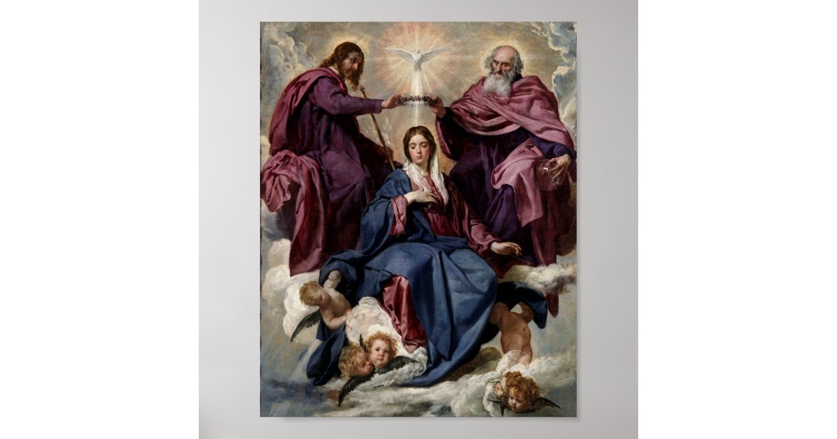 Coronation of Virgin Mary Religious Jesus Trinity Poster | Zazzle