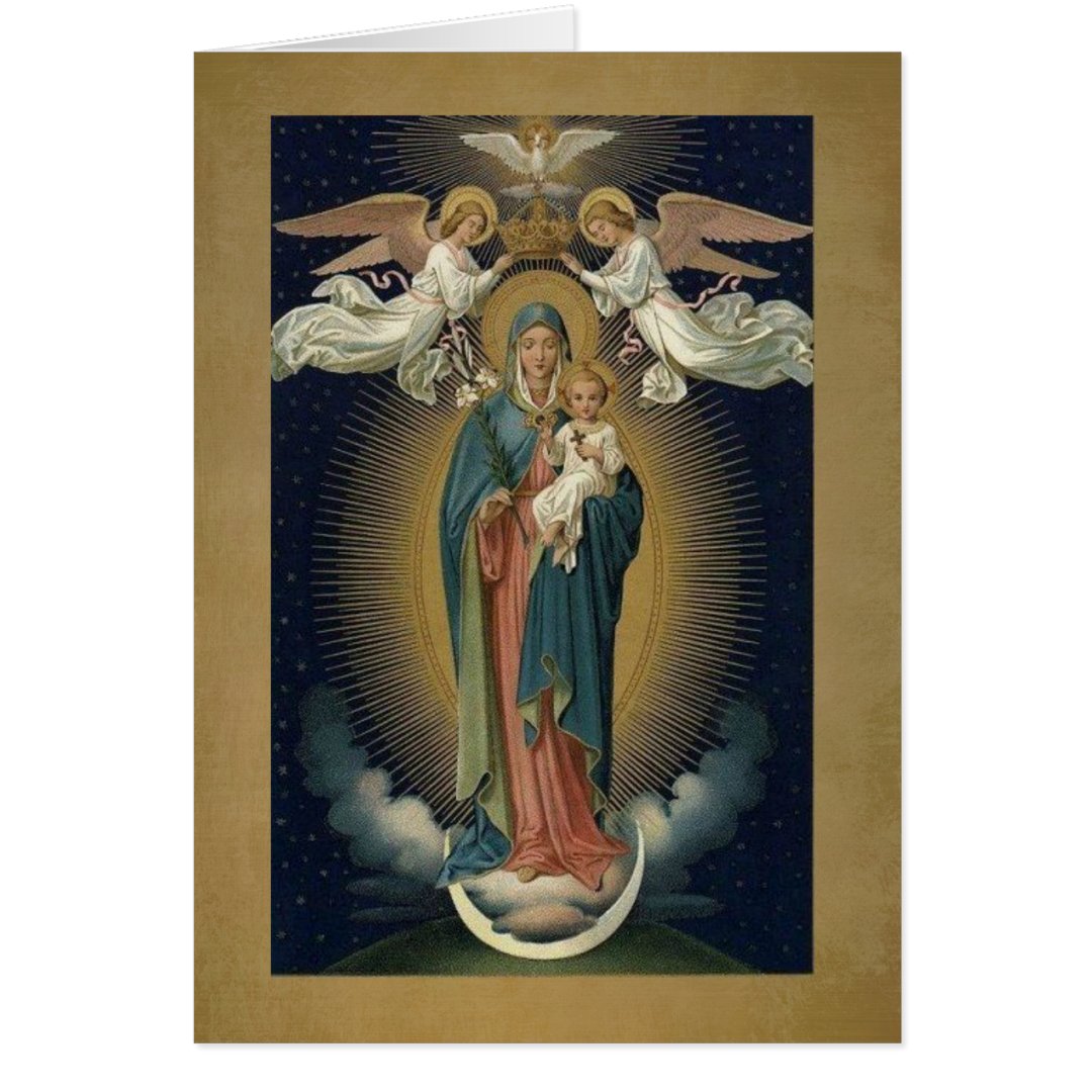 Coronation of Virgin Mary w/Jesus & Angels | Zazzle