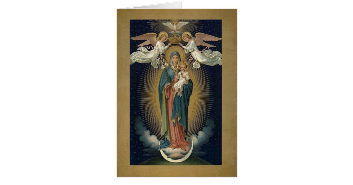 Coronation of Virgin Mary w/Jesus & Angels | Zazzle