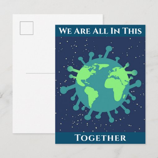 Coronavirus Covid 19 All In This Together Postcard | Zazzle