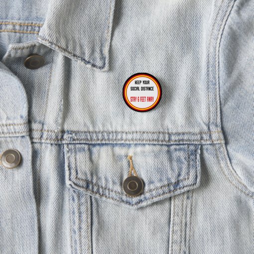 Coronavirus Health Warning Social Distancing Button | Zazzle