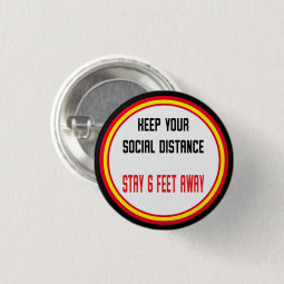 Coronavirus Health Warning Social Distancing Button | Zazzle
