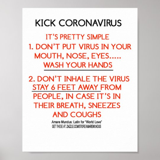 Coronavirus poster reminder flyer sign | Zazzle.com