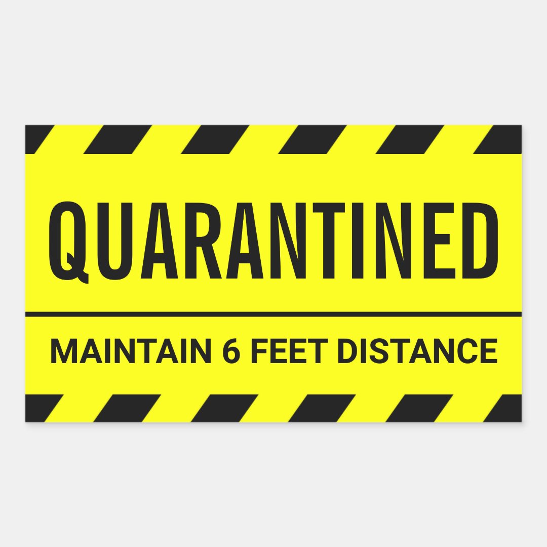 Coronavirus Self Isolation Quarantine Rectangular Sticker | Zazzle