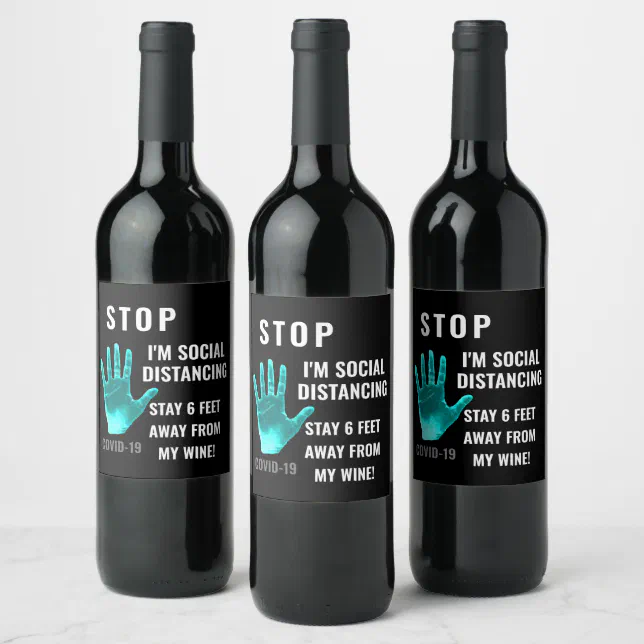 Coronavirus Social Distancing Funny Quote Wine Label | Zazzle