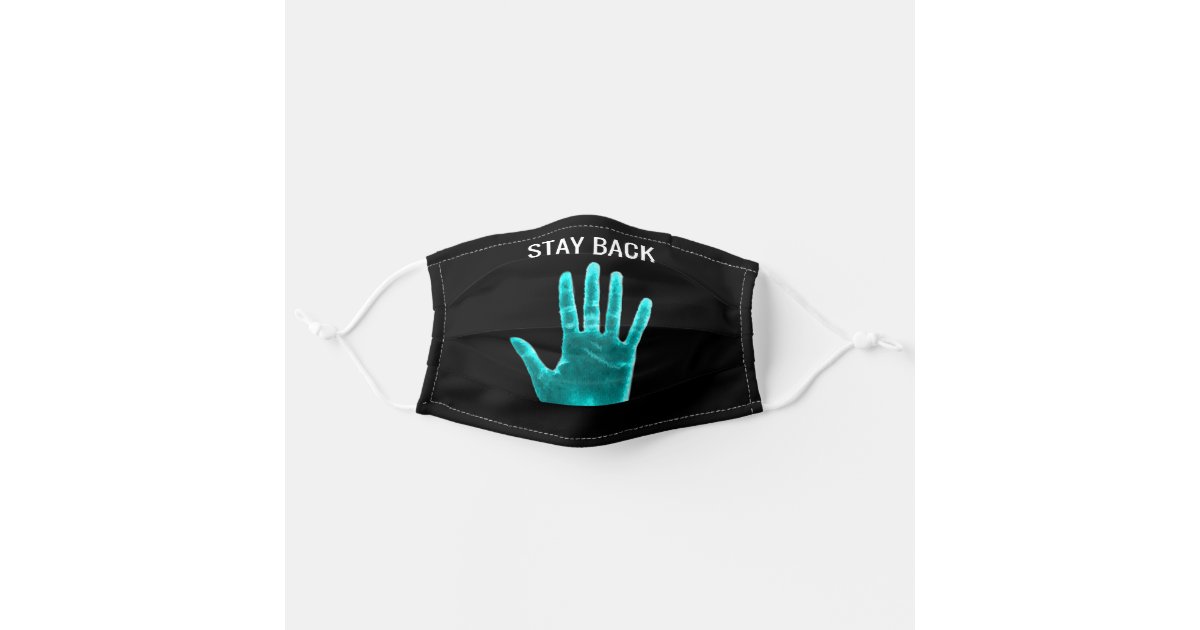 Coronavirus Social Distancing Stay Back Hand Print Adult Cloth Face ...