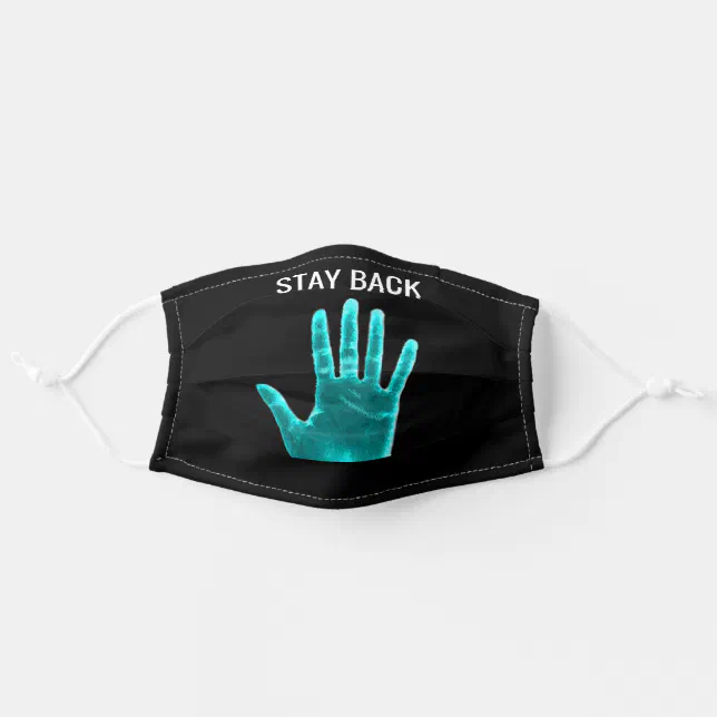 Coronavirus Social Distancing Stay Back Hand Print Adult Cloth Face ...