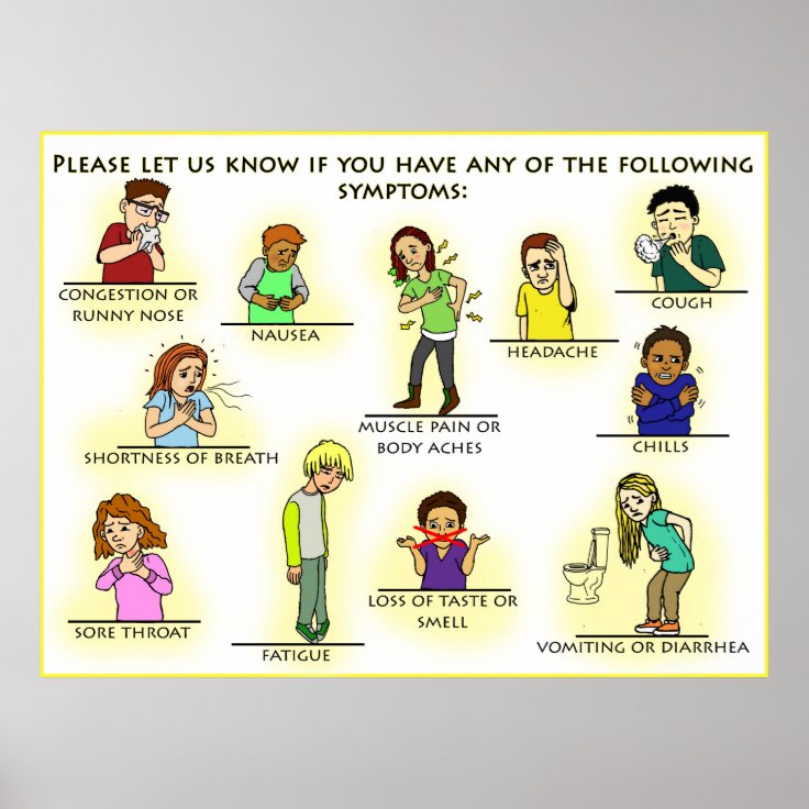 Coronavirus visual symptoms Poster | Zazzle