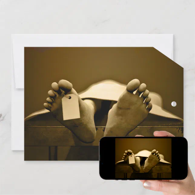 Coroner Toe Tag Halloween Party Invitation | Zazzle