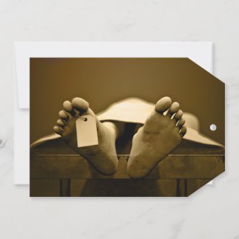 Coroner Toe Tag Halloween Party Invitation | Zazzle