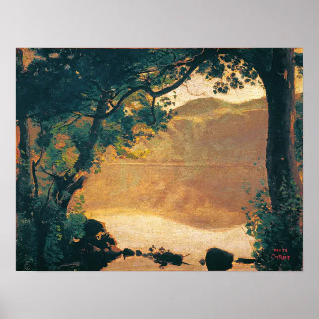 Corot - Lake Nemisee Poster | Zazzle