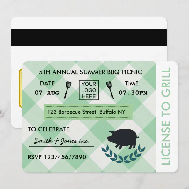 Corporate BBQ Barbecue Picnic Party Invitation | Zazzle