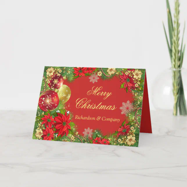 Corporate Business Christmas Greeting Card | Zazzle