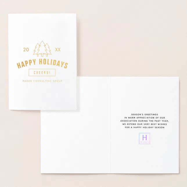 Corporate Business Logo Client Appreciation Foil Card | Zazzle