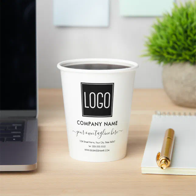 Corporate Business Logo Paper Cups | Zazzle