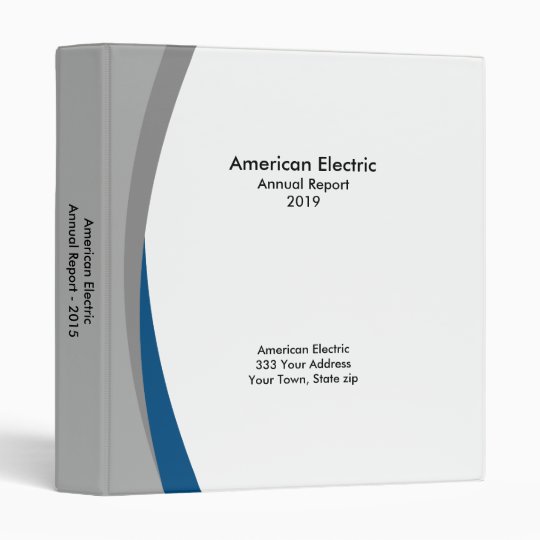 Corporate Business Report Binder in Blue and Gray | Zazzle.com