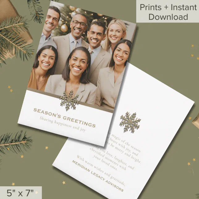 Corporate Business Team Photo Business Holiday Card | Zazzle