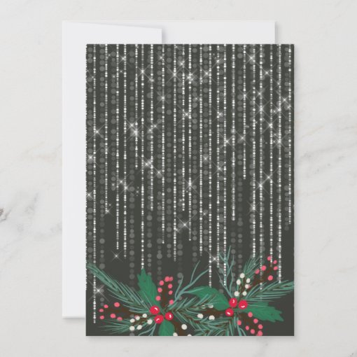 Corporate Christmas mistletoe string lights Invitation | Zazzle