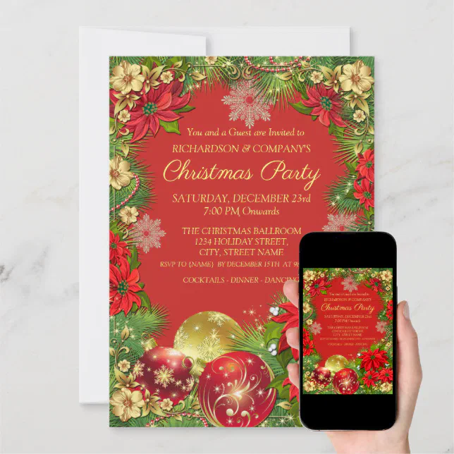Corporate Christmas Party Invitation | Zazzle