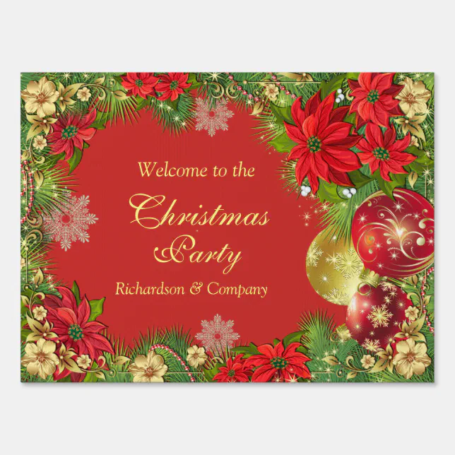 Corporate Christmas Party Lawn Sign | Zazzle