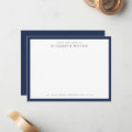 Corporate Classic Border Name Address Navy Blue Note Card | Zazzle