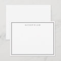 Corporate Classic Double Border Mens Name Black Note Card | Zazzle