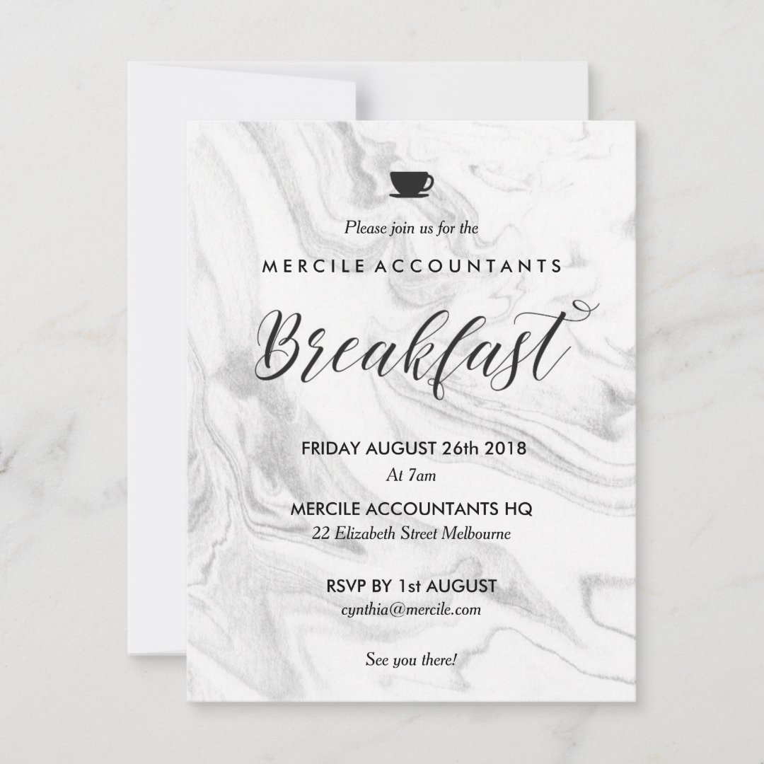 Corporate Company Business Work Breakfast Invitation | Zazzle