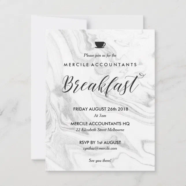 Corporate Company Business Work Breakfast Invitation | Zazzle