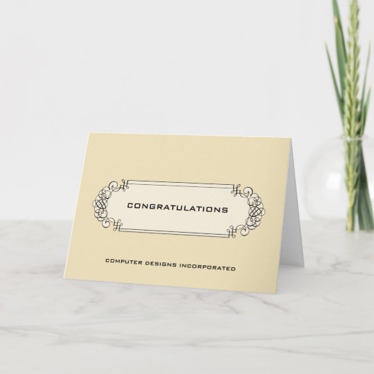 Corporate Congratulations Calligraphic Label Card | Zazzle.com