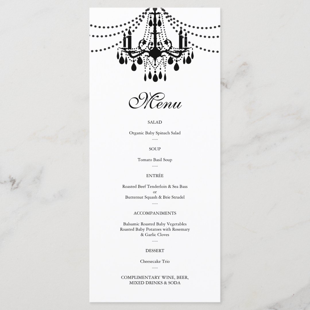 Corporate Dinner Menu | Zazzle