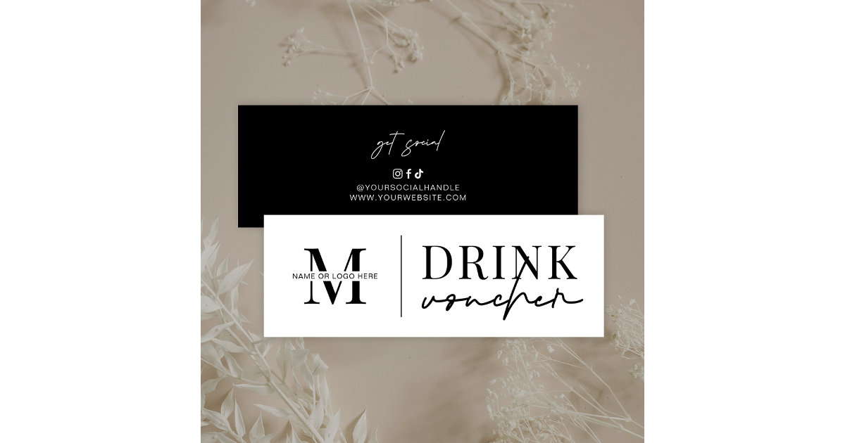 Corporate Drink Voucher Business Event Bar Ticket | Zazzle