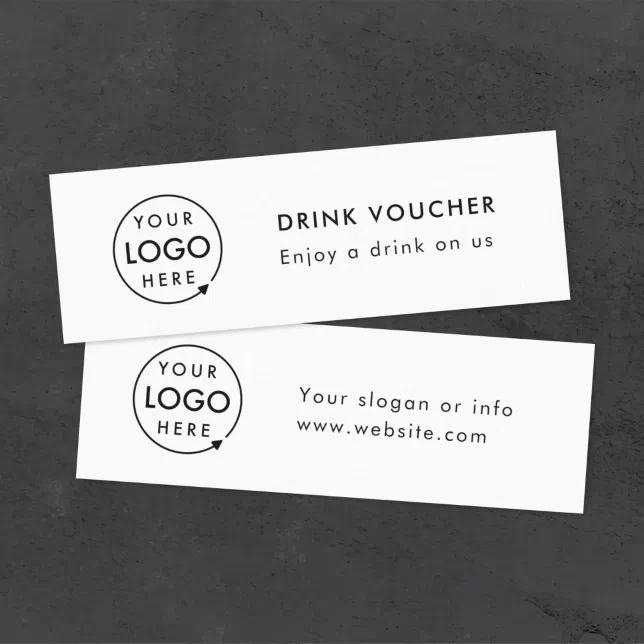 Corporate Drink Voucher | Company Event Logo Card | Zazzle
