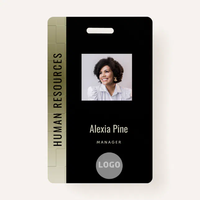Corporate Employee Logo Name Department Photo Badge | Zazzle