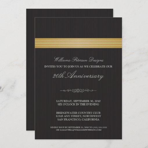 Corporate Event Ribbon Invitation (gold) | Zazzle