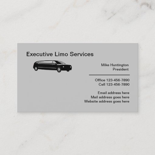 Corporate Executive Limousine Services Business Card | Zazzle