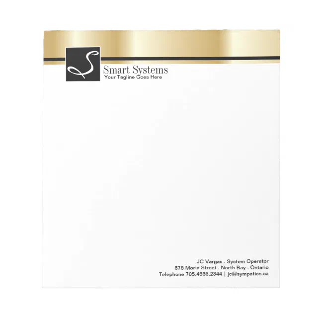 Corporate Gold Notepad | Zazzle