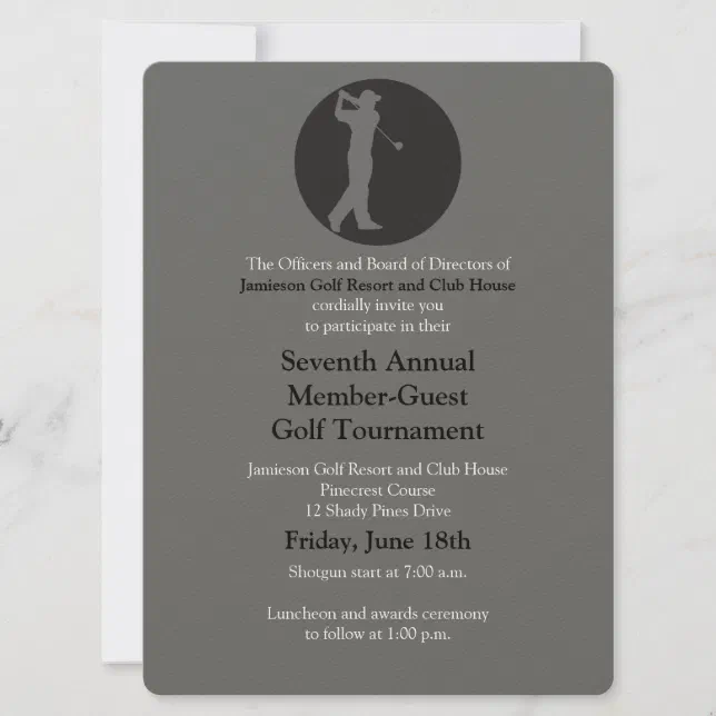 Corporate Golf Tournament Invitation | Zazzle