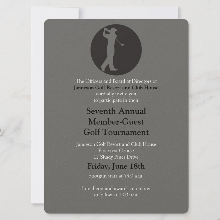 Corporate Golf Tournament Invitation | Zazzle
