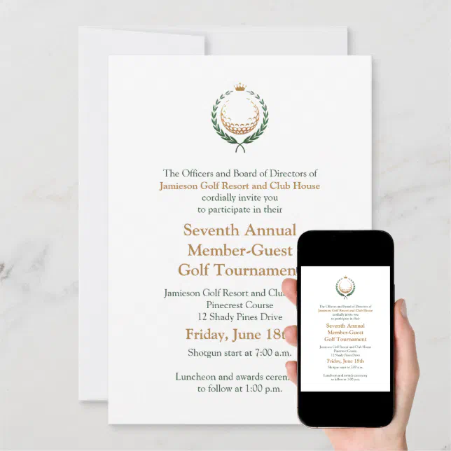 Corporate Golf Tournament Invitation | Zazzle
