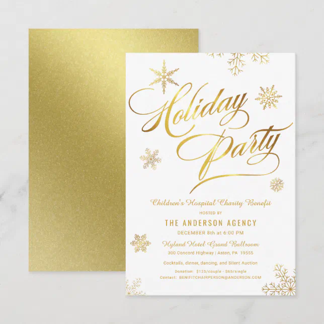 Corporate Holiday Charity Benefit Fundraiser Invitation | Zazzle
