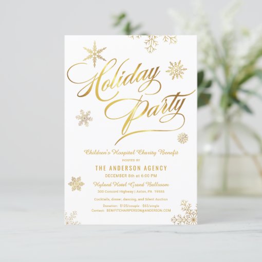 Corporate Holiday Charity Benefit Fundraiser Invitation | Zazzle
